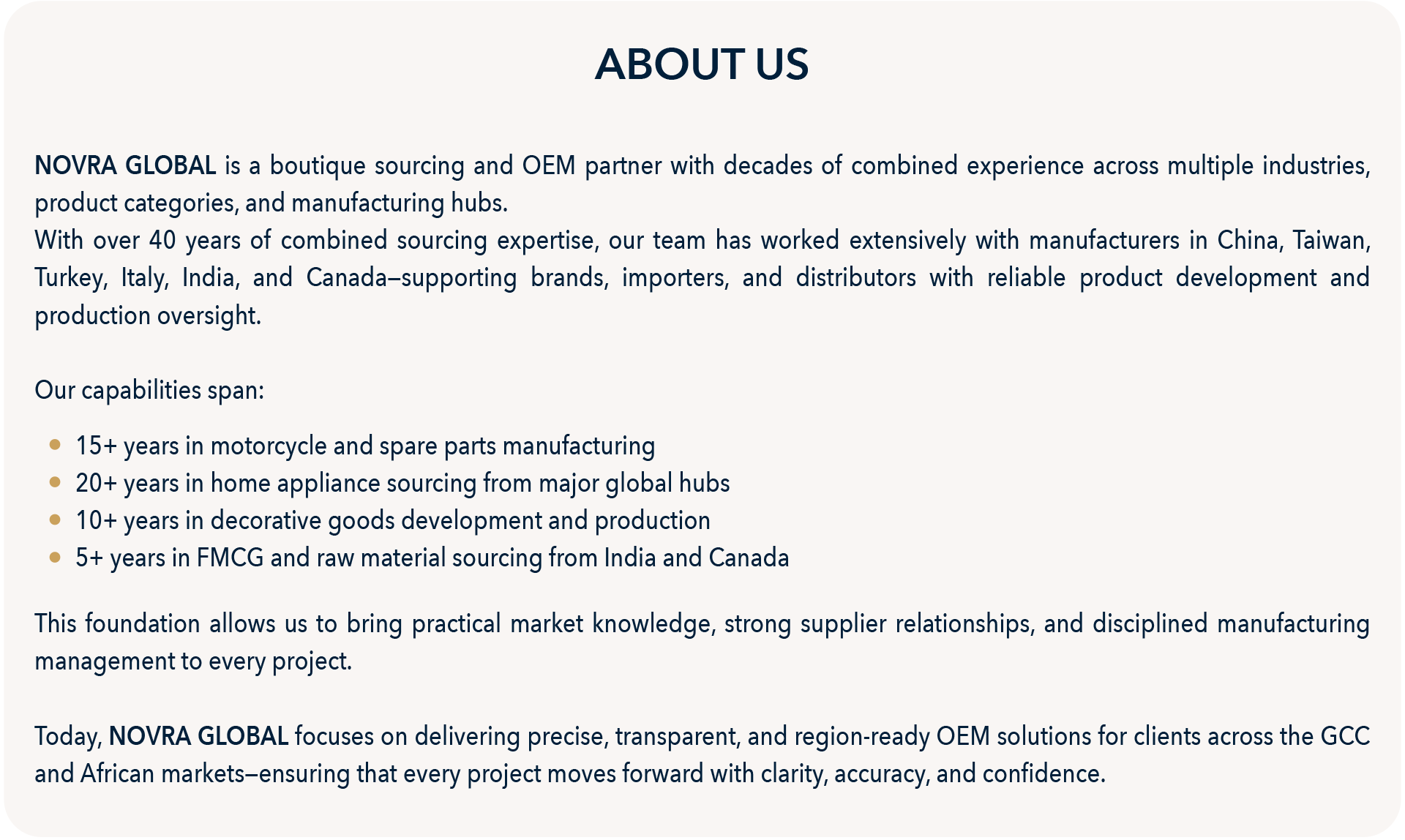 NOVRA GLOBAL